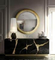 China Luxury Casual Sideboard Modern Entryway Furniture Italian Stainless Steel Wall Mounted Storage for sale