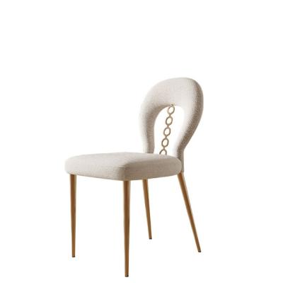 China Comfortable Modern Leather Chair Luxury Dining Room Furniture Metal PU Casual Living Table for sale