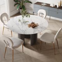 China Comfortable Modern Leather Chair Luxury Dining Room Furniture Metal PU Casual Living Table for sale