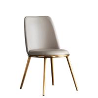 China Nordic Leather Dining Chair Luxury Dining Room Furniture Modern Simple Metal Art Backrest for sale