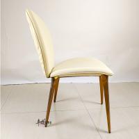 China Velvet Upholstered Shell Shape Dining Chair Luxury Dining Room Furniture Oval Back Gold Metal Legs for sale