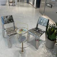 China Designer Lounge Chair Modern Outdoor Furniture Stainless Steel Art Light Metal Leisure Accent for Living Room for sale