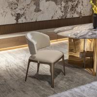 China European White Metal Dining Chair Luxury Dining Room Furniture PU Leather Cushion Stainless Frame for sale