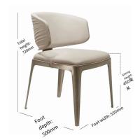 China European White Metal Dining Chair Luxury Dining Room Furniture PU Leather Cushion Stainless Frame for sale
