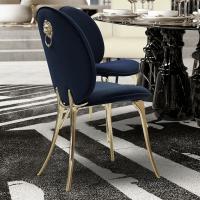 China Small Lion Head Leather Dining Chair Luxury Dining Room Furniture Modern Design for Office Villa Home for sale