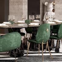 China Small Lion Head Leather Dining Chair Luxury Dining Room Furniture Modern Design for Office Villa Home for sale