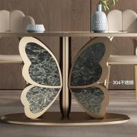 China Marble Surface Dining Table Set Luxury Dining Room Furniture Metal Seater Durable Waterproof for Home for sale