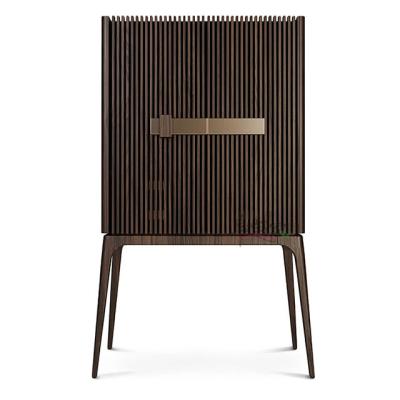 China Walnut Wood Italian Minimalist Wine Cabinet Luxury Living Room Furniture Sideboard for Villa for sale