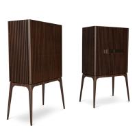 China Walnut Wood Italian Minimalist Wine Cabinet Luxury Living Room Furniture Sideboard for Villa for sale