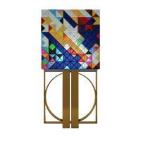 China Villa Painted Sideboard Luxury Dining Room Furniture Creative Metal Diamond Patchwork Storage Cabinet for sale