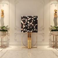 China Villa Painted Sideboard Luxury Dining Room Furniture Creative Metal Diamond Patchwork Storage Cabinet for sale