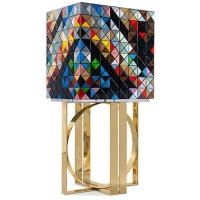 China Villa Painted Sideboard Luxury Dining Room Furniture Creative Metal Diamond Patchwork Storage Cabinet for sale