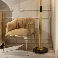 China Pure Copper Dining Chair Luxury Dining Room Furniture Villa Makeup Designer Armchair for Leisure for sale