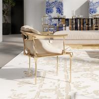 China Pure Copper Dining Chair Luxury Dining Room Furniture Villa Makeup Designer Armchair for Leisure for sale