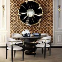 China Stainless Steel Round Table Luxury Dining Room Furniture Tempered Glass Modern Creative Art for sale