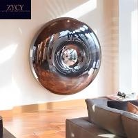 China Circular Wall Mounted Wine Cabinet Luxury Dining Room Furniture Stainless Steel Expandable Globe Decor for sale