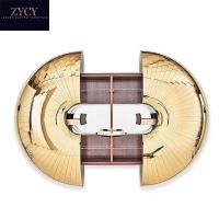 China Circular Wall Mounted Wine Cabinet Luxury Dining Room Furniture Stainless Steel Expandable Globe Decor for sale