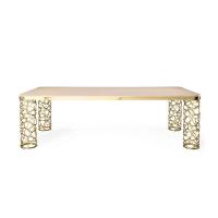 China Modern Square Dining Table Set Luxury Dining Room Furniture Natural Cave Stone Surface Stainless Legs for sale