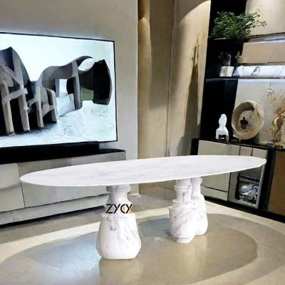 China Customized Irregular Marble Dining Table Luxury Dining Room Furniture Modern Designer High End for Home for sale