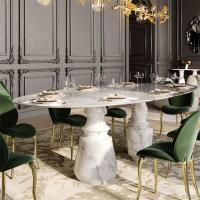 China Customized Irregular Marble Dining Table Luxury Dining Room Furniture Modern Designer High End for Home for sale