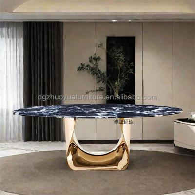 China White Marble Gold Dining Table Set Modern Round Design for Apartment Home for sale