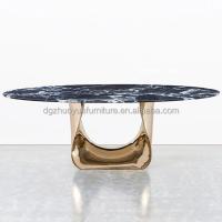 China White Marble Gold Dining Table Set Modern Round Design for Apartment Home for sale