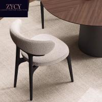 China Luxury Dining Chair Light PU Leather Round Table Metal for Villa Banquet for sale