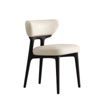 China Luxury Dining Chair Light PU Leather Round Table Metal for Villa Banquet for sale