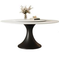 China Luxury Dining Chair Light PU Leather Round Table Metal for Villa Banquet for sale