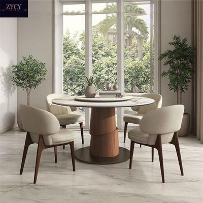 China Metal Turntable Marble Dining Table Modern High End Luxury Furniture for Home Restaurant for sale