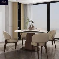 China Metal Turntable Marble Dining Table Modern High End Luxury Furniture for Home Restaurant for sale