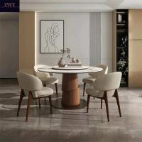 China Metal Turntable Marble Dining Table Modern High End Luxury Furniture for Home Restaurant for sale