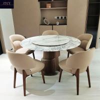 China Metal Turntable Marble Dining Table Modern High End Luxury Furniture for Home Restaurant for sale