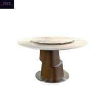 China Metal Turntable Marble Dining Table Modern High End Luxury Furniture for Home Restaurant for sale