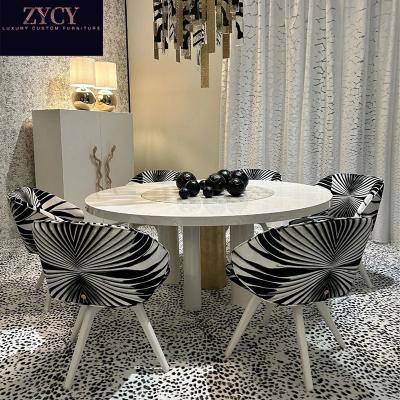 China Marble Dining Table Turntable Italian High End Luxury Modern Creative Furniture for Hotel Living Room for sale