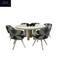 China Marble Dining Table Turntable Italian High End Luxury Modern Creative Furniture for Hotel Living Room for sale
