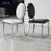 China Modern European Round Back Dining Chair Champagne Stainless Steel Upholstered for Home Bar Villa for sale