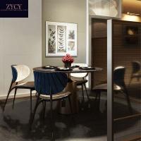 China Italian Modern High End Solid Wood Suede Dining Chair Metal for Home Office Hotel for sale