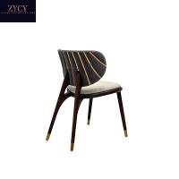 China Italian Modern High End Solid Wood Suede Dining Chair Metal for Home Office Hotel for sale