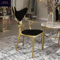 China Designer Dining Chair Italian Modern High End Customized Pure Copper Backrest for sale