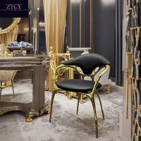China Designer Dining Chair Italian Modern High End Customized Pure Copper Backrest for sale