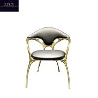 China Designer Dining Chair Italian Modern High End Customized Pure Copper Backrest for sale