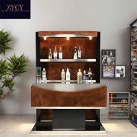 China Customizable Stainless Steel Wine Cabinet Modern Solid Wood High End Luxury Bar Storage for sale