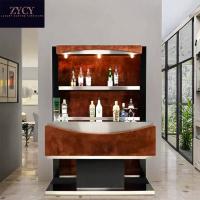 China Customizable Stainless Steel Wine Cabinet Modern Solid Wood High End Luxury Bar Storage for sale