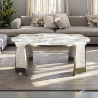 China Marble Coffee Table Luxury Living Room Furniture Woven Rope Metal Frame Italian Designer Center Table for sale