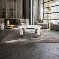 China Marble Coffee Table Luxury Living Room Furniture Woven Rope Metal Frame Italian Designer Center Table for sale