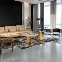 China Marble Coffee Table Luxury Living Room Furniture Woven Rope Metal Frame Italian Designer Center Table for sale