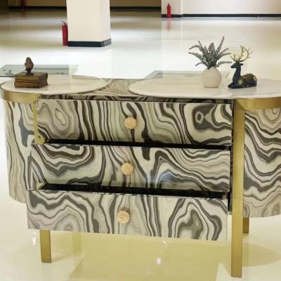 China Stone Creative Storage Sideboard Modern Entryway Furniture Luxury Home Bar Hotel Wall Decor for sale