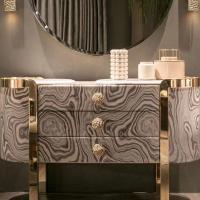 China Stone Creative Storage Sideboard Modern Entryway Furniture Luxury Home Bar Hotel Wall Decor for sale
