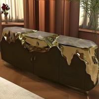 China Italian Luxury Solid Wood Dining Cabinet Modern Entryway Furniture Multifunction Eco Friendly Storage for sale